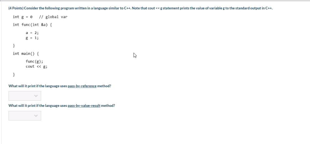 Solved (4 Points) Consider the following program written in | Chegg.com