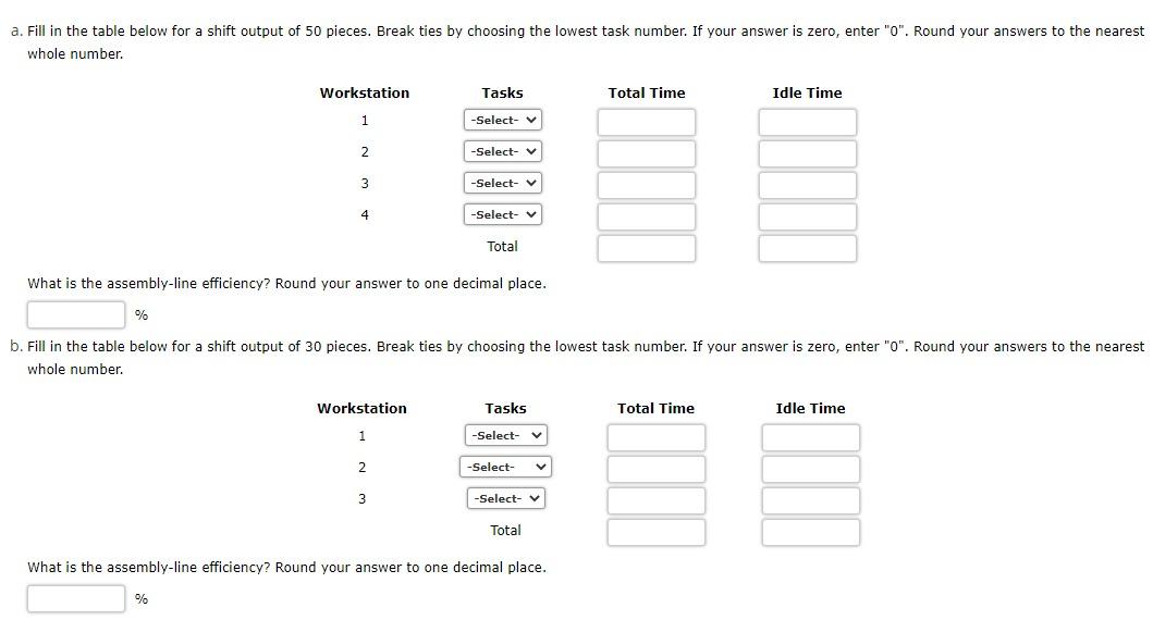 Solved Balance the assembly line shown below for (a) a shift | Chegg.com