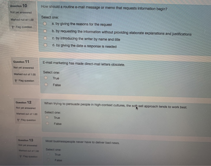 Solved Question 10 How should a routine e-mall message or | Chegg.com