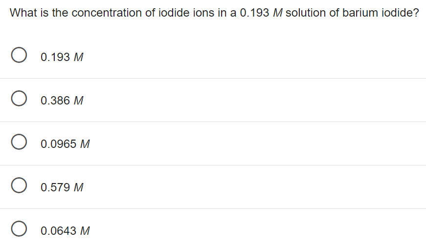 Solved What is ﻿the concentration of ﻿iodide ions | Chegg.com