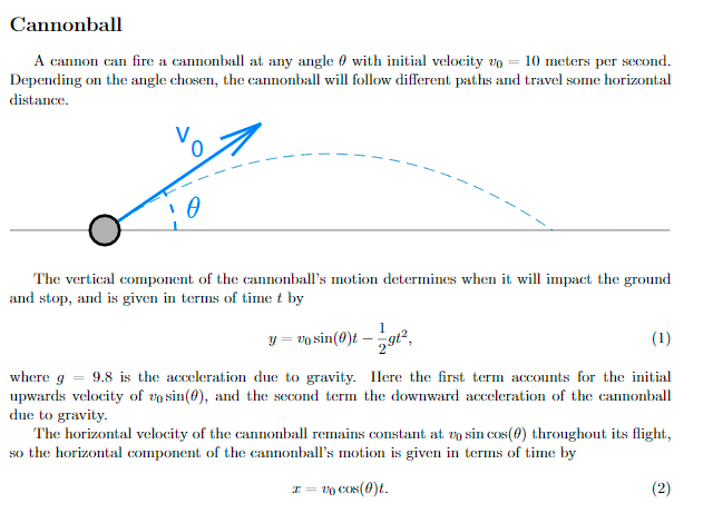 Solved Cannonball A cannon can fire a cannonball at any | Chegg.com