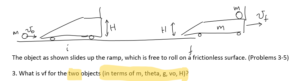 Solved The object as shown slides up the ramp, which is free | Chegg.com
