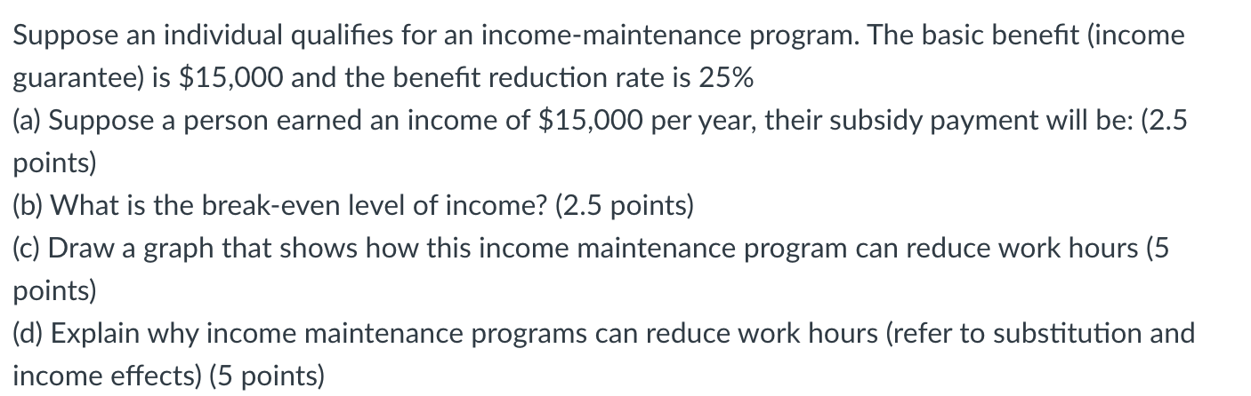 Solved Suppose an individual qualifies for an | Chegg.com