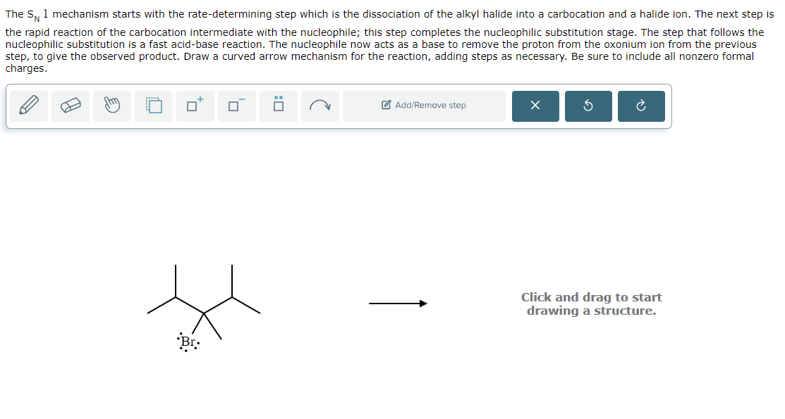 Solved The \( \mathrm{S}_{\mathrm{N}} 1 \) ﻿mechanism starts | Chegg.com