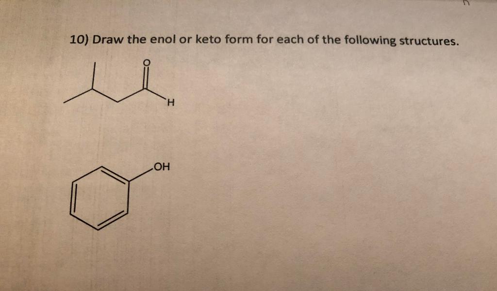 Solved Draw the enol or keto form for each of the | Chegg.com