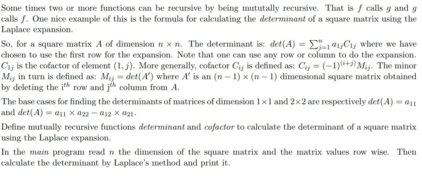 Solved Х Some times two or more functions can be recursive | Chegg.com