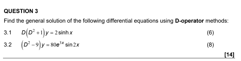 Solved Find the general solution of the following | Chegg.com