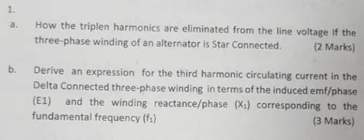 Solved How the triplen harmonics are eliminated from the | Chegg.com