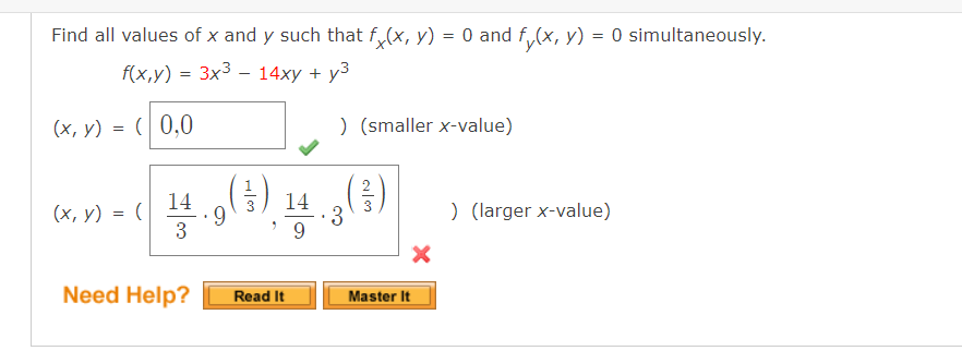 Solved Find All Values Of X And Y Such That Fx X Y 0 And