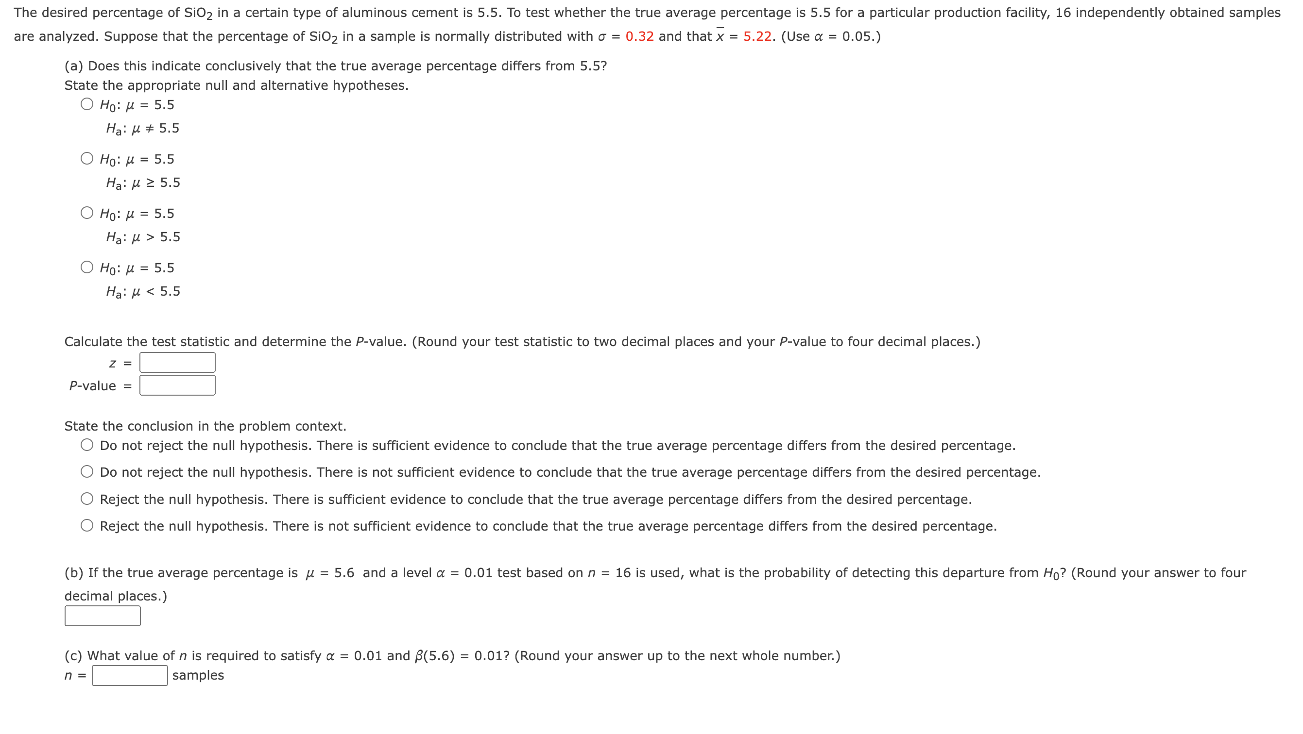 Solved e analyzed. Suppose that the percentage of SiO2 in a | Chegg.com