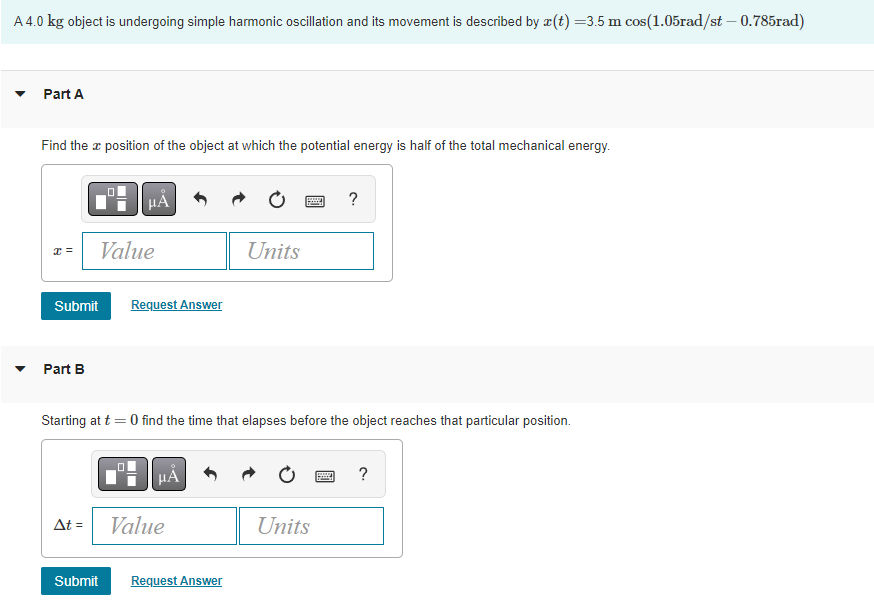 Solved A 4.0 kg object is undergoing simple harmonic | Chegg.com