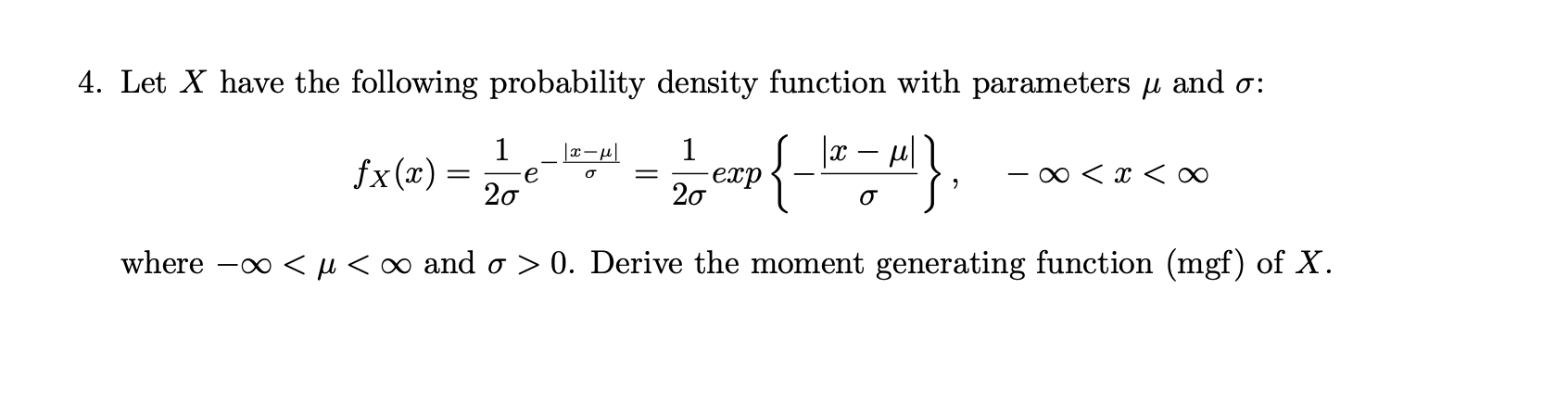 Solved Let x ﻿have the following probability density | Chegg.com