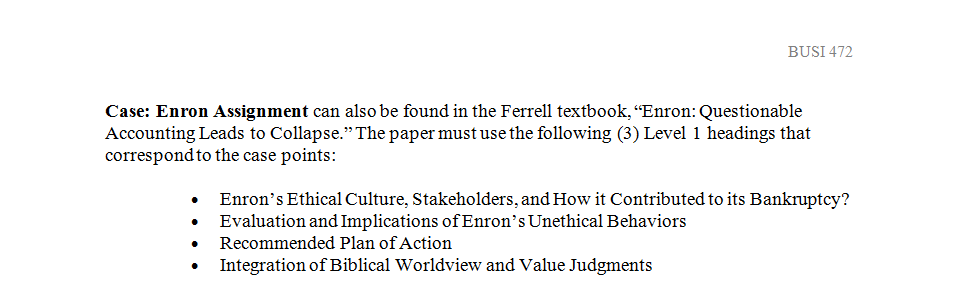 Solved The student will write two separate Case Assignments | Chegg.com