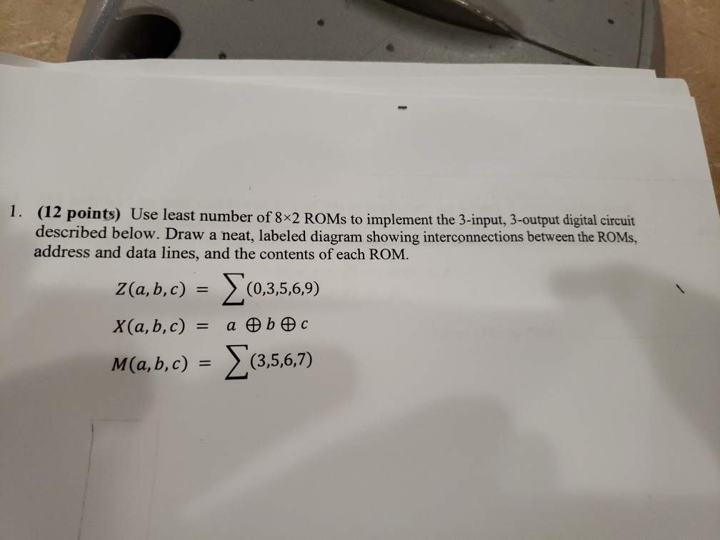 1. (12 points) Use least number of 8x2 ROMs to | Chegg.com