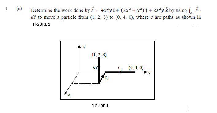 Solved 1 Determine the work done by F = 4x²y î + (2x2 + y2)ġ | Chegg.com