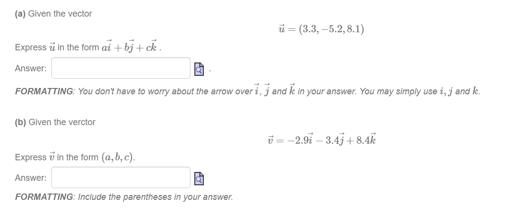 (a) Given the vector u=(3.3,−5.2,8.1) Express u in | Chegg.com