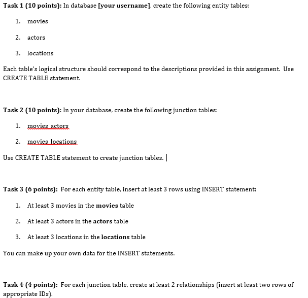 Solved movies locations Field name Primary Key Data type Is | Chegg.com