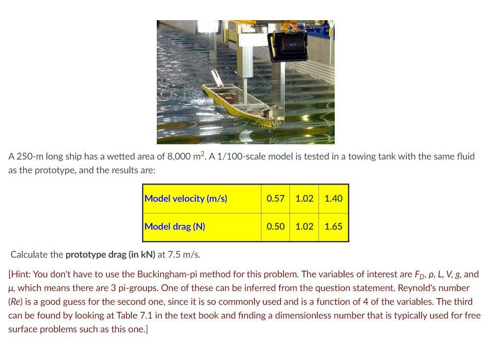 Solved A 250-m long ship has a wetted area of 8,000 m2. A | Chegg.com