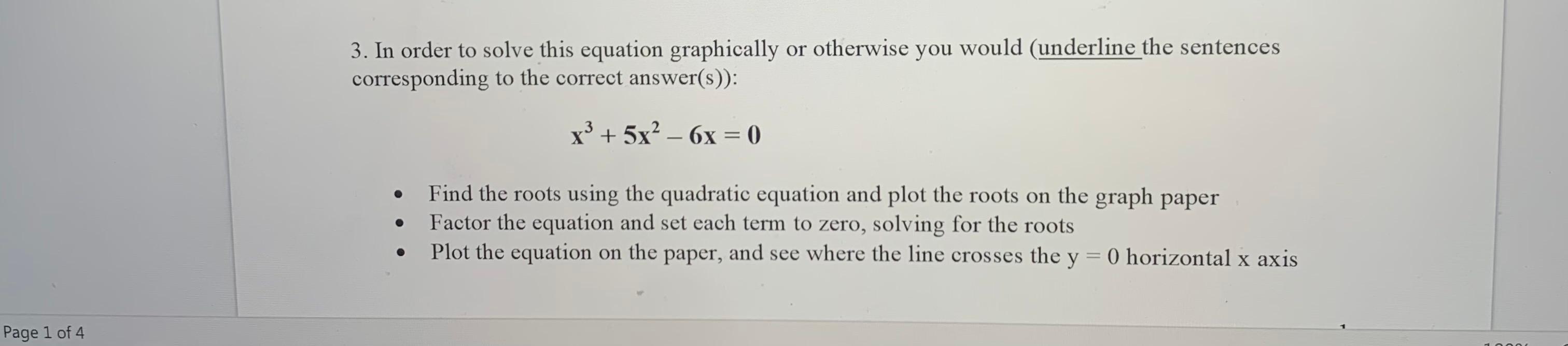 3. In order to solve this equation graphically or | Chegg.com