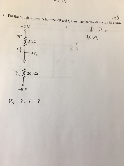 Solved 3. For the circuit shown, determine VO and I, | Chegg.com