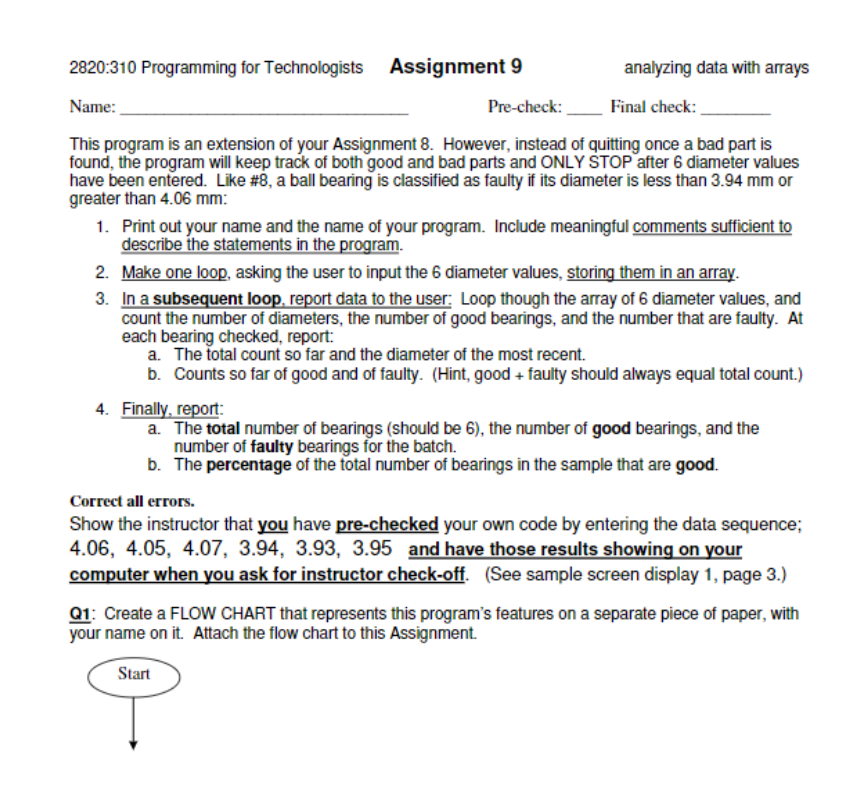 Solved 2820:310 Programming for Technologists Assignment 8 | Chegg.com