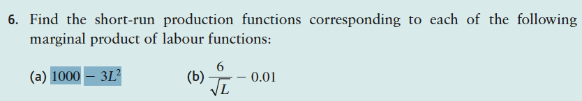 Solved 6. Find the short-run production functions | Chegg.com