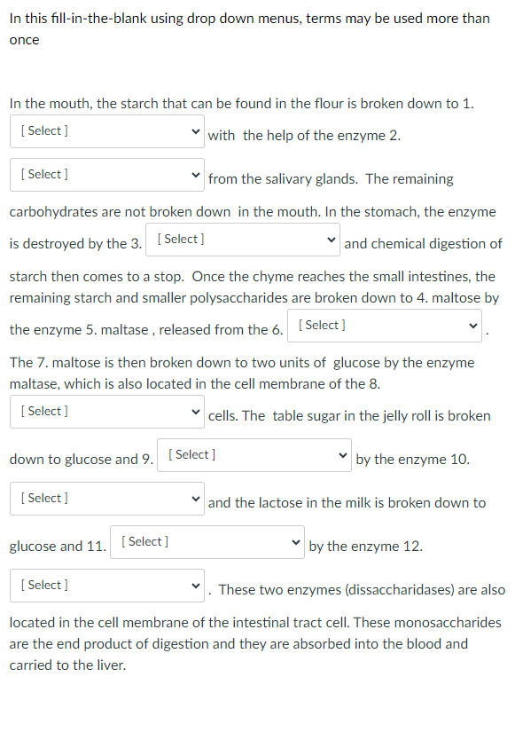 Solved In this fill-in-the-blank using drop down menus, | Chegg.com