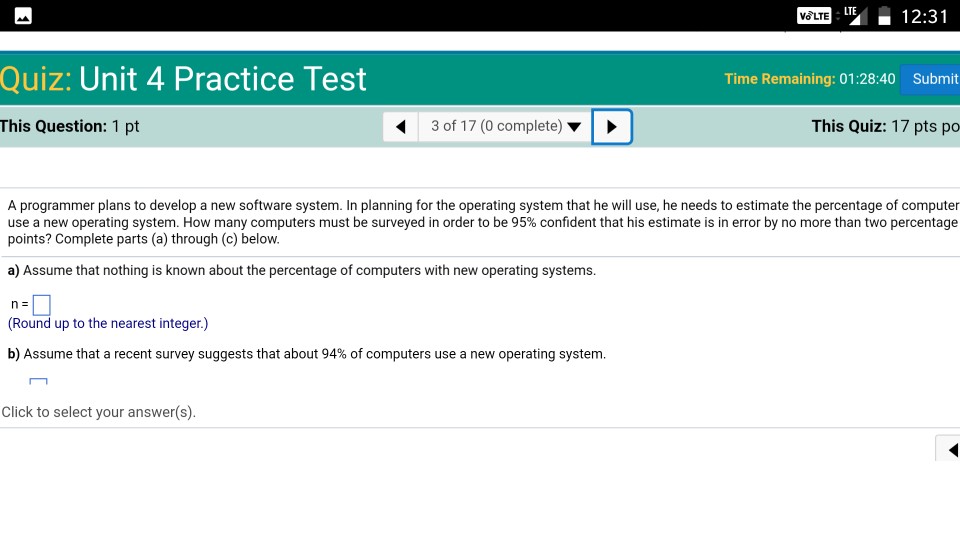 Solved VOL12:31 Quiz: Unit 4 Practice Test Time Remaining: | Chegg.com