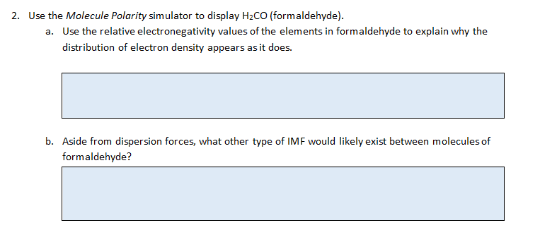 Solved 2. Use the Molecule Polarity simulator to display | Chegg.com
