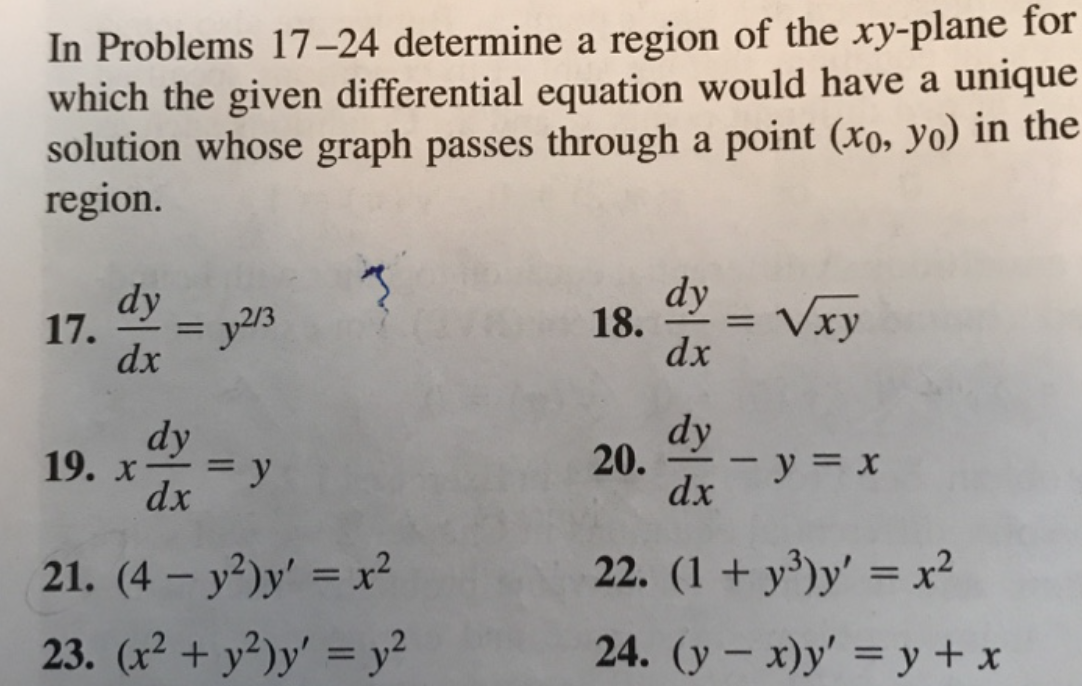 Solved In Problems 17−24 determine a region of the xy-plane | Chegg.com
