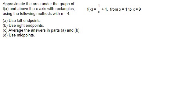 Solved Approximate the area under the graph of f(x) and | Chegg.com