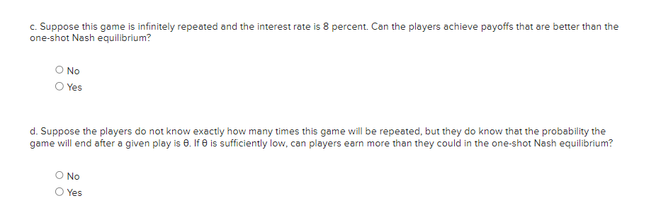 Solved Use the following normal-form game to answer the | Chegg.com