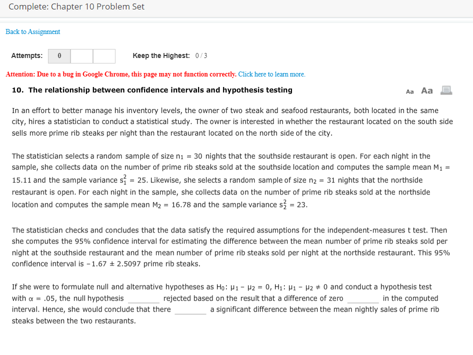 Solved Complete: Chapter 10 Problem Set Back to Assignment | Chegg.com