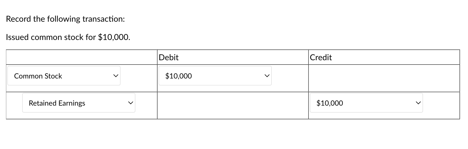 Solved Record the following transaction: Issued common stock | Chegg.com