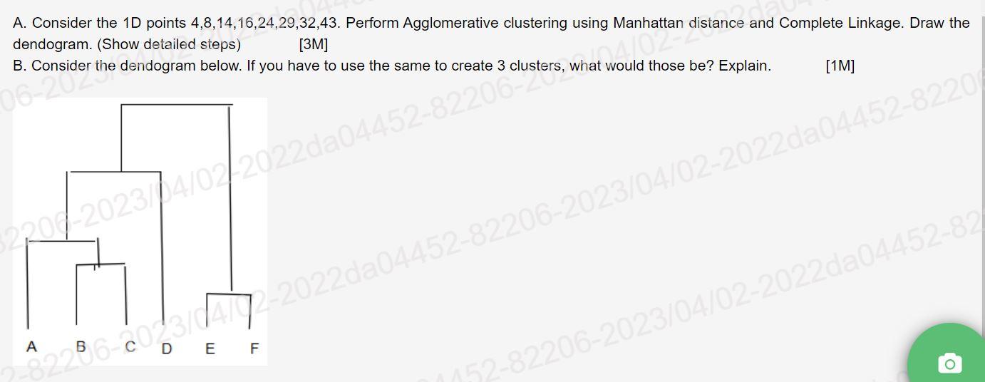 Solved A. Consider the 1D points 4,8,14,16,24,29,32,43. | Chegg.com