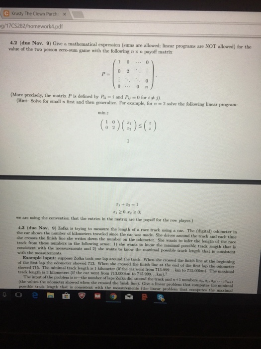 Solved Use linear programming for all questions. 4.1) Krusty | Chegg.com