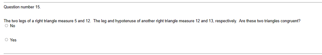 Solved The two legs of a right triangle measure 5 and 12. | Chegg.com
