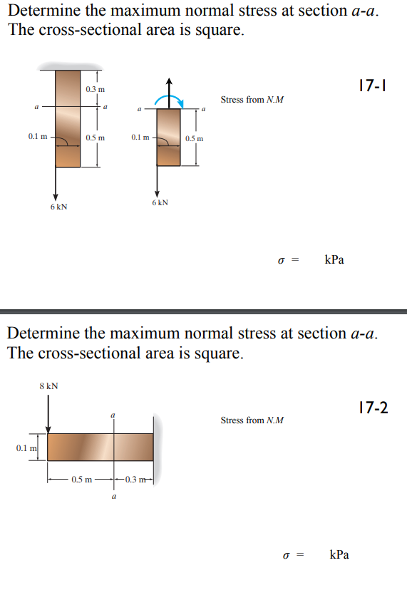 Solved Determine the maximum normal stress at section a-a. | Chegg.com