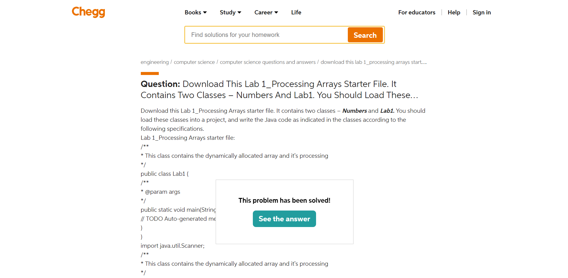 Solved Chegg Books Study Career Life For educators Help Sign | Chegg.com