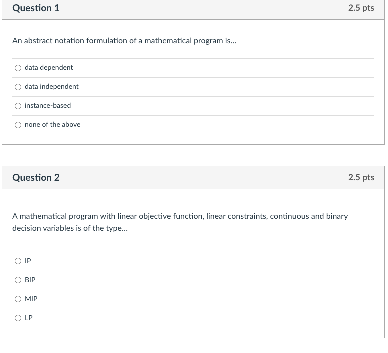 Solved Question 1 2.5 pts An abstract notation formulation | Chegg.com