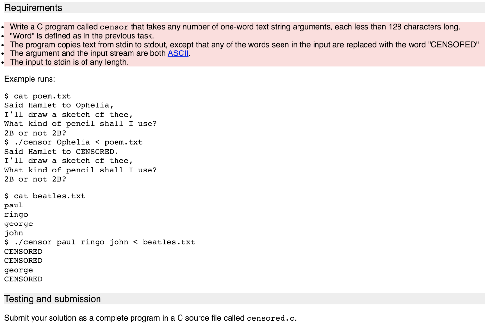 Solved Ques Write A Program In C Which Meets The Following 1474