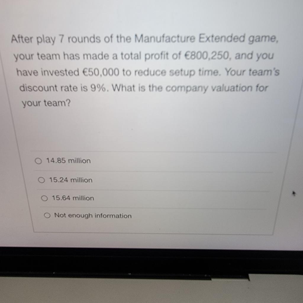 After play 7 rounds of the Manufacture Extended game, | Chegg.com