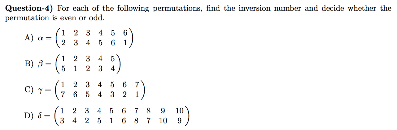 Solved Question-4) For each of the following permutations, | Chegg.com