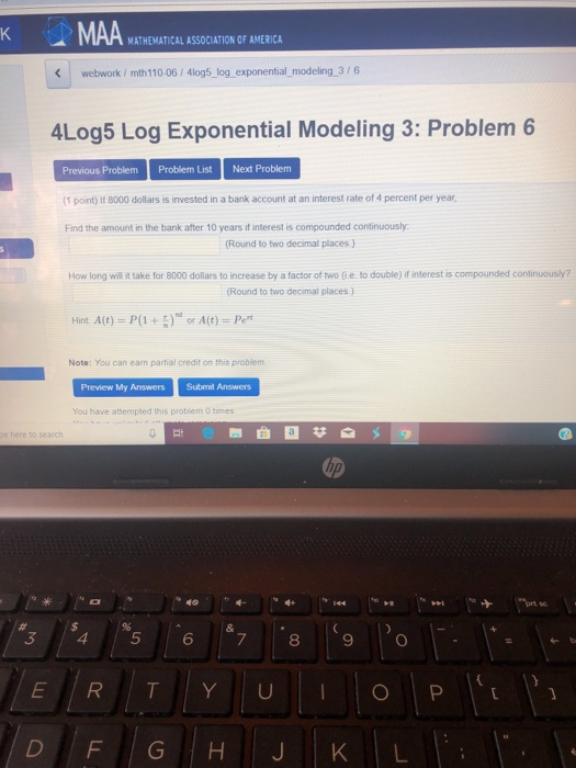 Solved MATHEMATICAL ASSOCIATION OF AMERICA webwork/mth | Chegg.com
