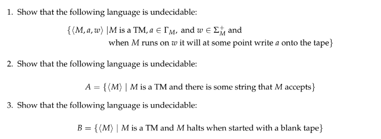 Solved 1. Show that the following language is undecidable: | Chegg.com