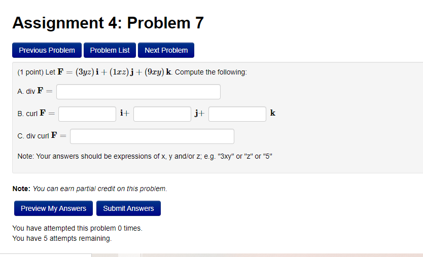 Solved Assignment 4 Problem 7 Previous Problem Problem List 7330