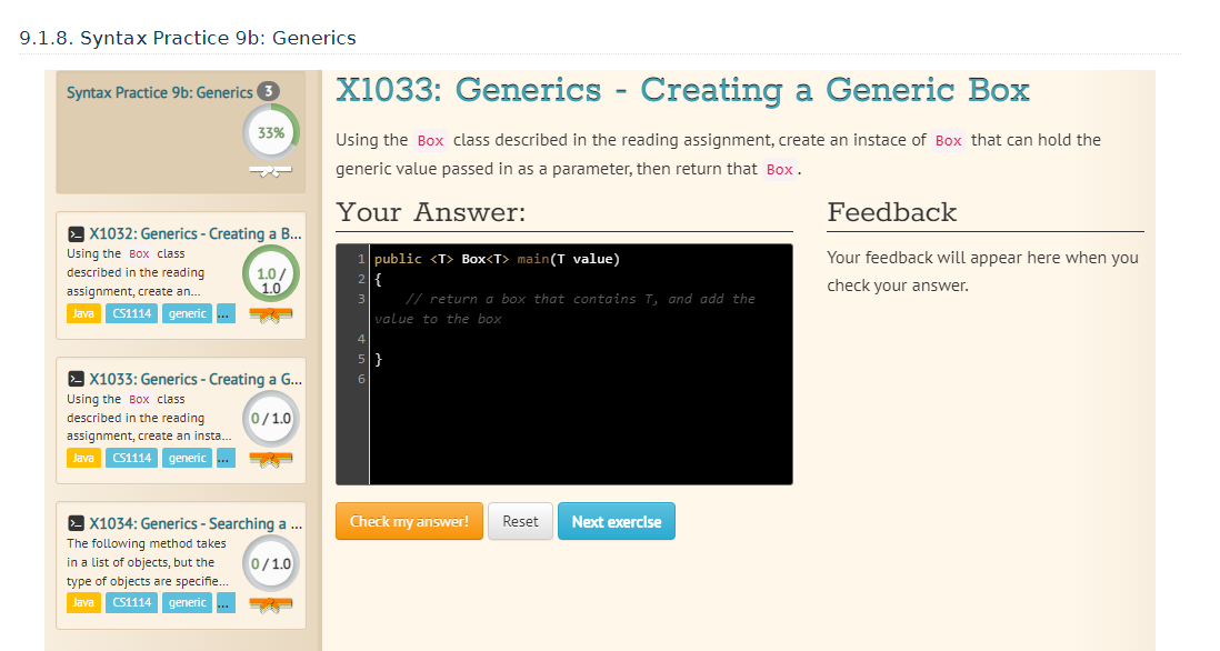 918 Syntax Practice 9b Generics 