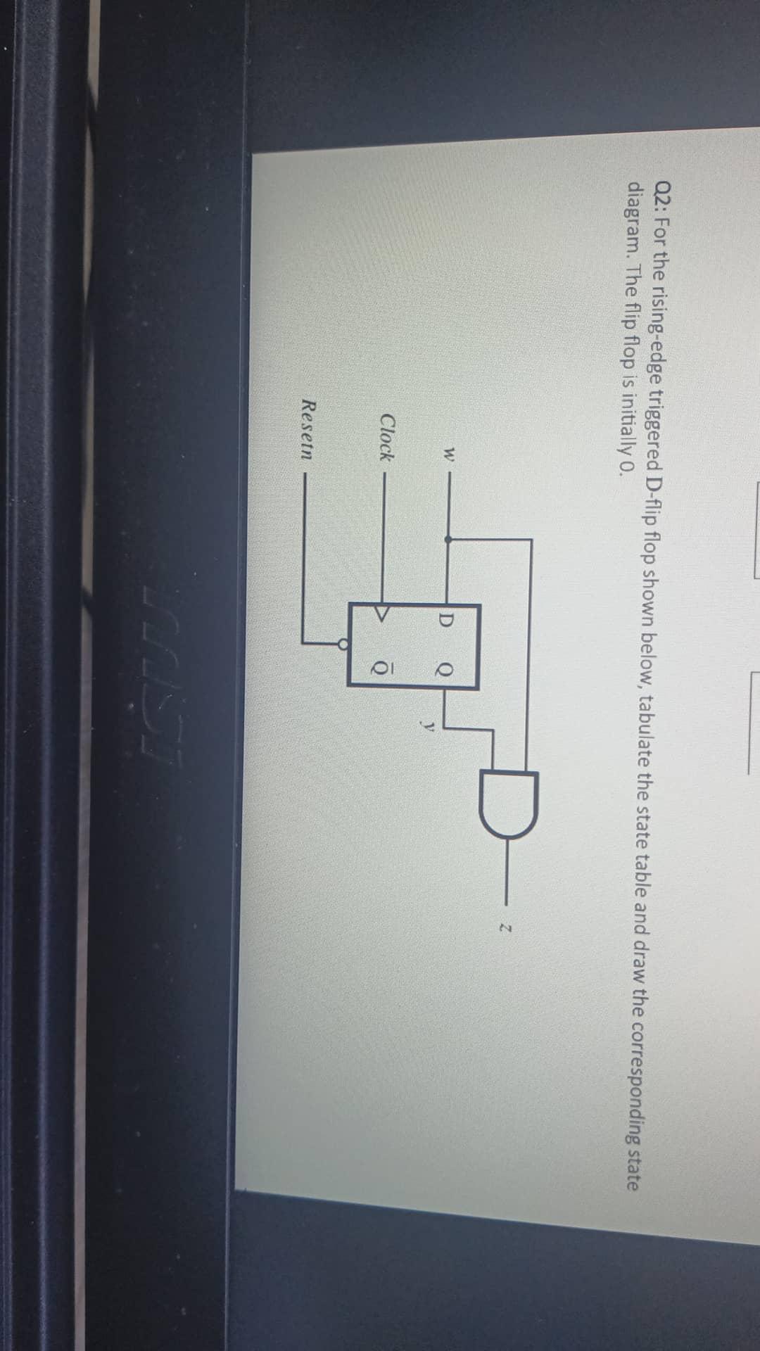 Solved Q2: For the rising-edge triggered D-flip flop shown | Chegg.com