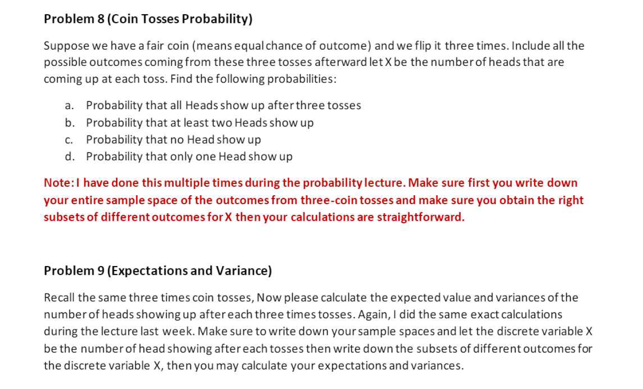 Solved Problem 8 (Coin Tosses Probability) Suppose we have a | Chegg.com