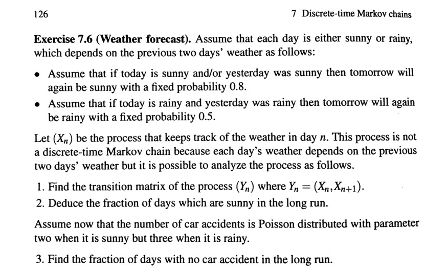 Solved 126 7 Discrete Time Markov Chains Exercise 76